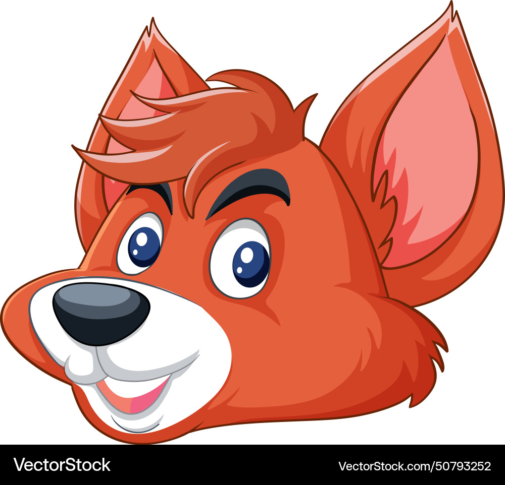 Brightly colored of a smiling fox Royalty Free Vector Image