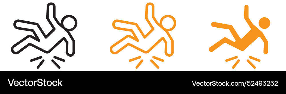 Clumsy man tripping icon for humor and accident Vector Image