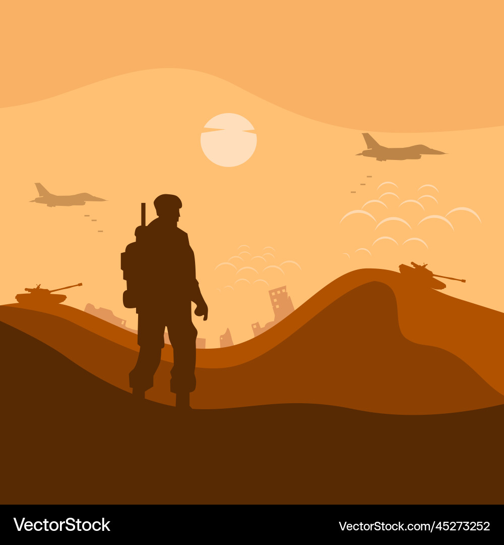 Desert war Royalty Free Vector Image - VectorStock