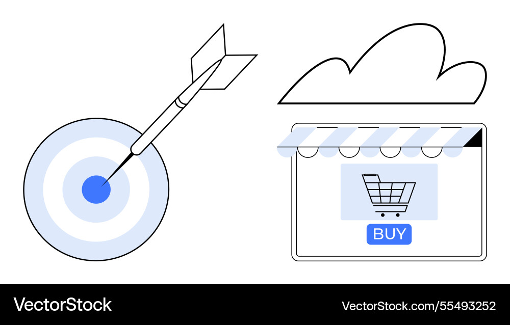 Digital storefront with e-commerce target concept Vector Image