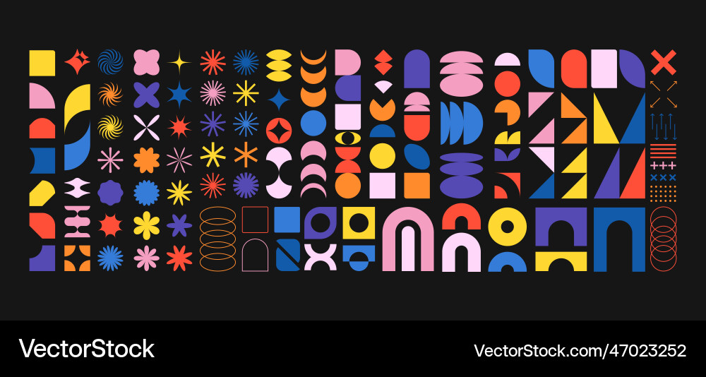 Geometric Brutalist Forms Royalty Free Vector Image