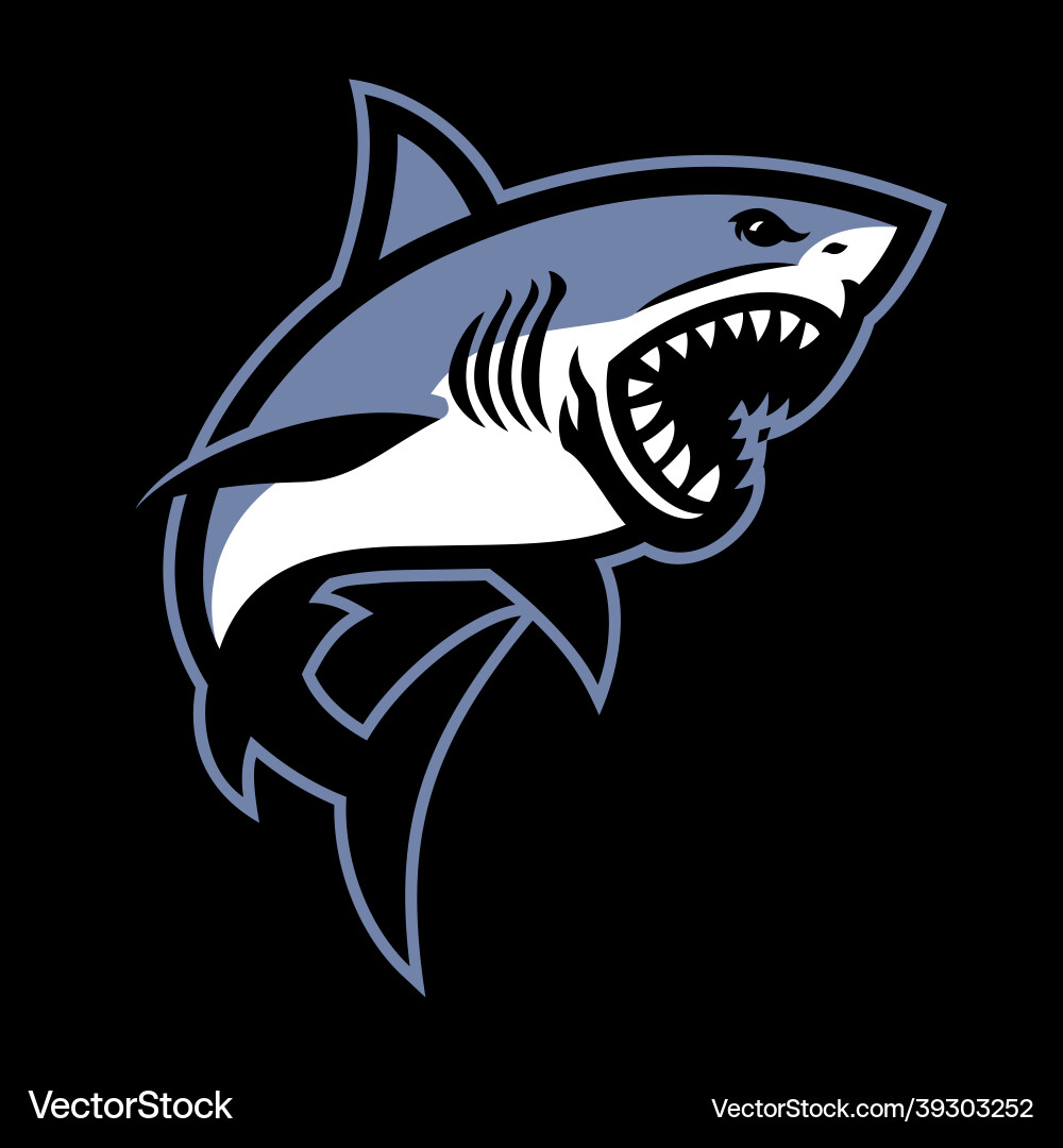 Great White Shark Vector A Great White Shark Jumping Out Of The