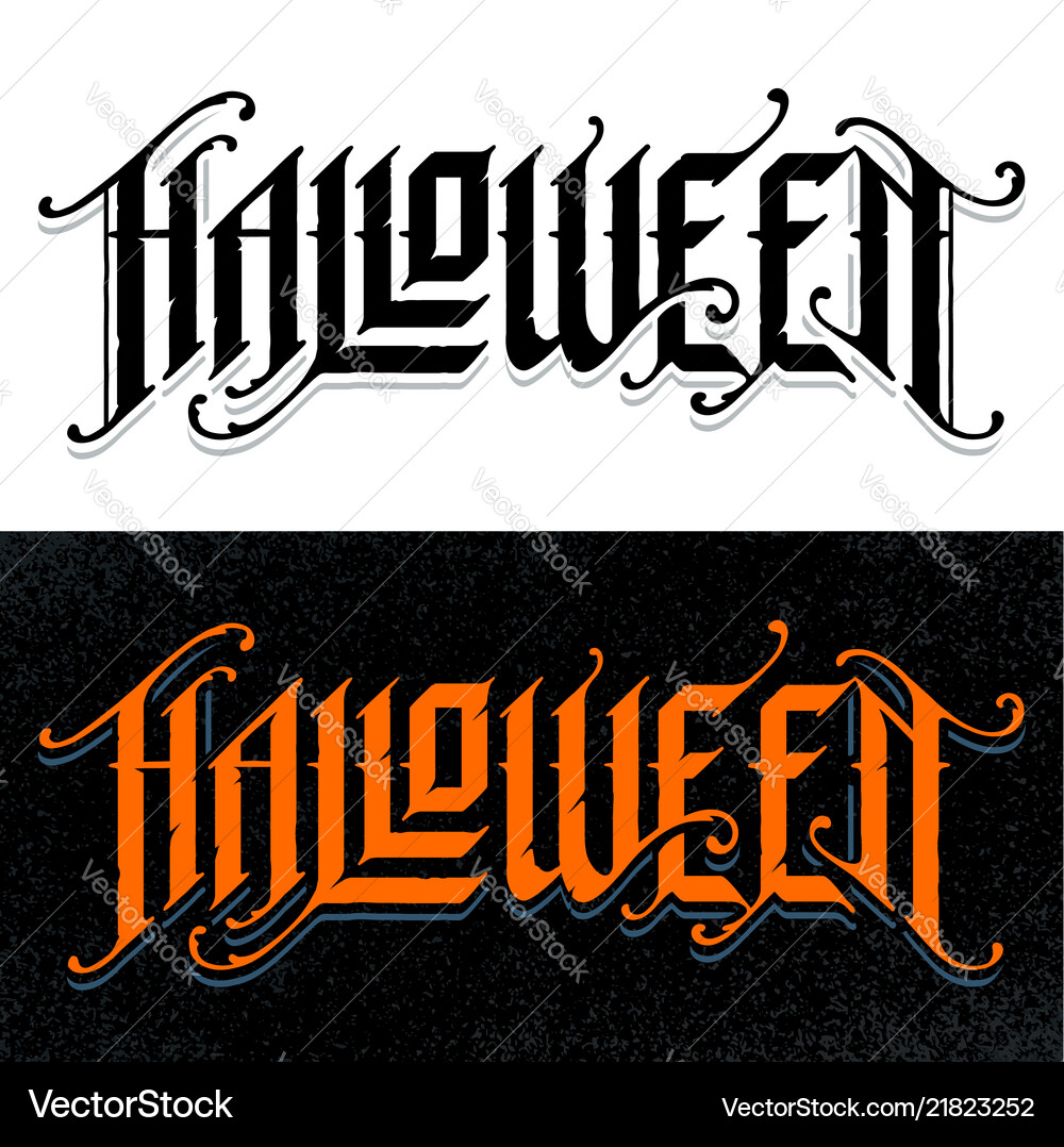 Halloween hand-drawn gothic lettering Royalty Free Vector