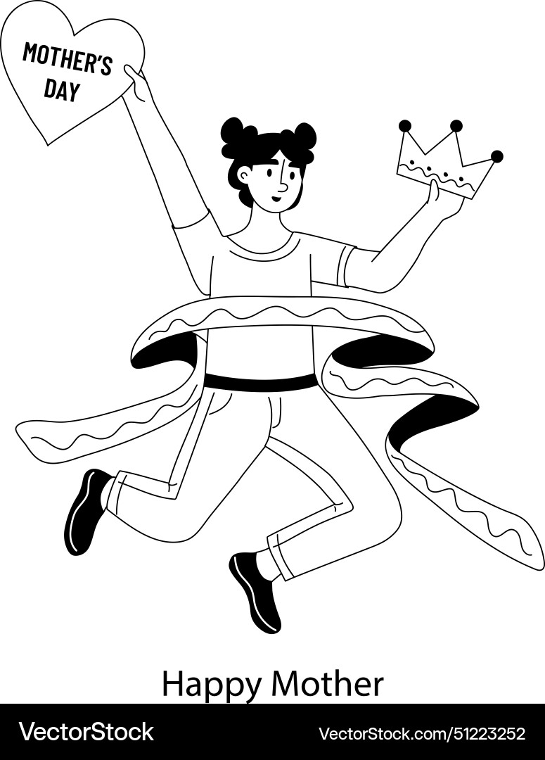 Happy mother Royalty Free Vector Image - VectorStock