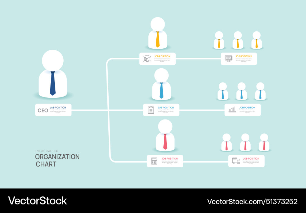 Infographic template for organization chart Vector Image