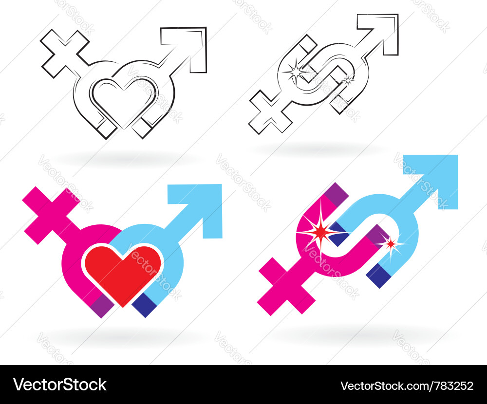 Love Connection Symbols Royalty Free Vector Image