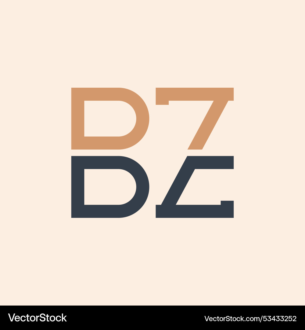 Modern bz letter logo design creative Royalty Free Vector