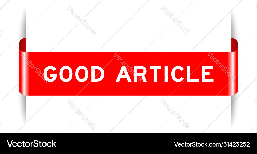 Red color inserted label banner with word good Vector Image