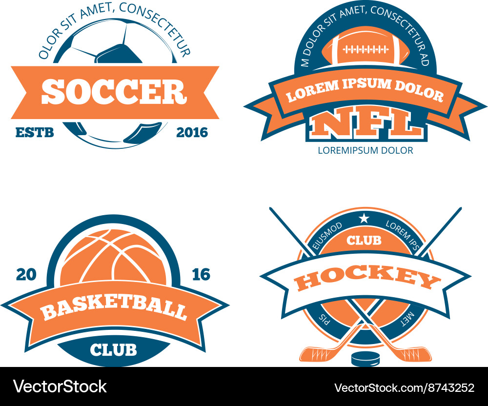 Sports Team Logos and Badges Royalty Free Vector Image