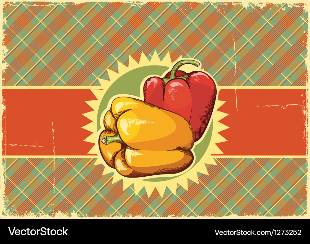 Vintage Pepper Label Royalty Free Vector Image