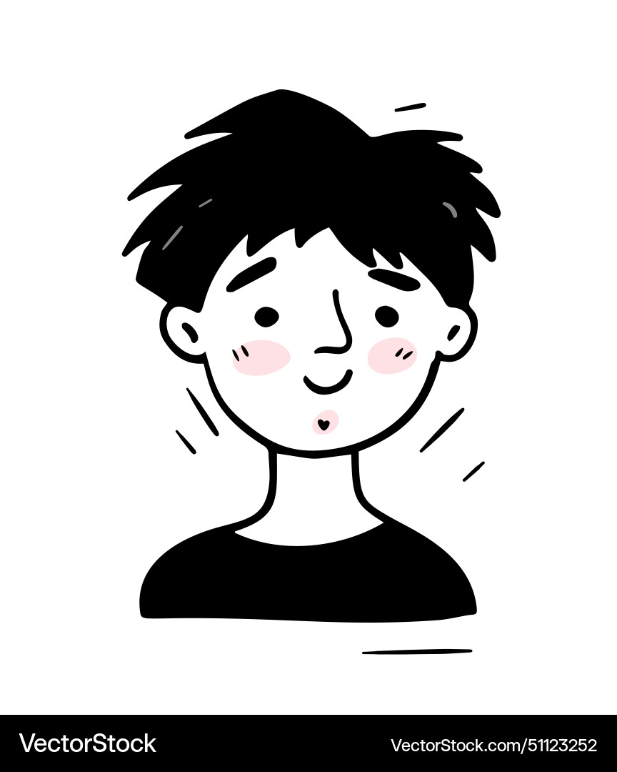 With hand drawn person face Royalty Free Vector Image