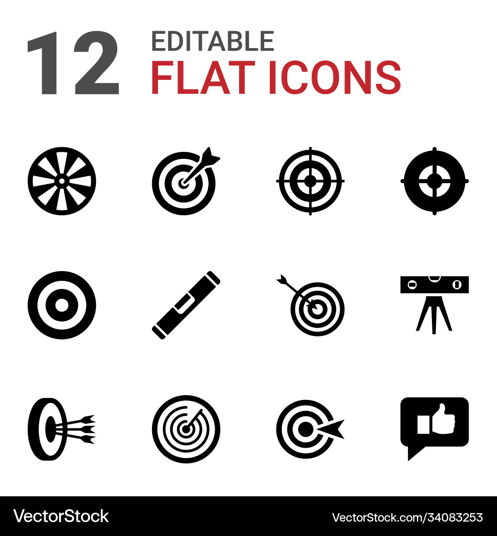 12 accuracy icons Royalty Free Vector Image - VectorStock