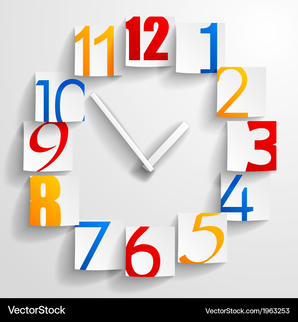 Abstract paper clock Royalty Free Vector Image