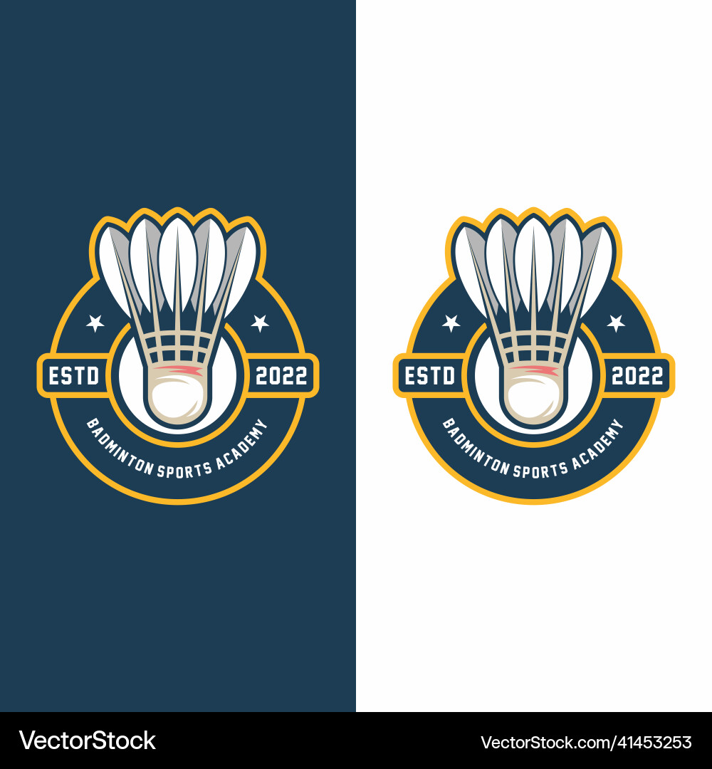 Badminton logo design Royalty Free Vector Image