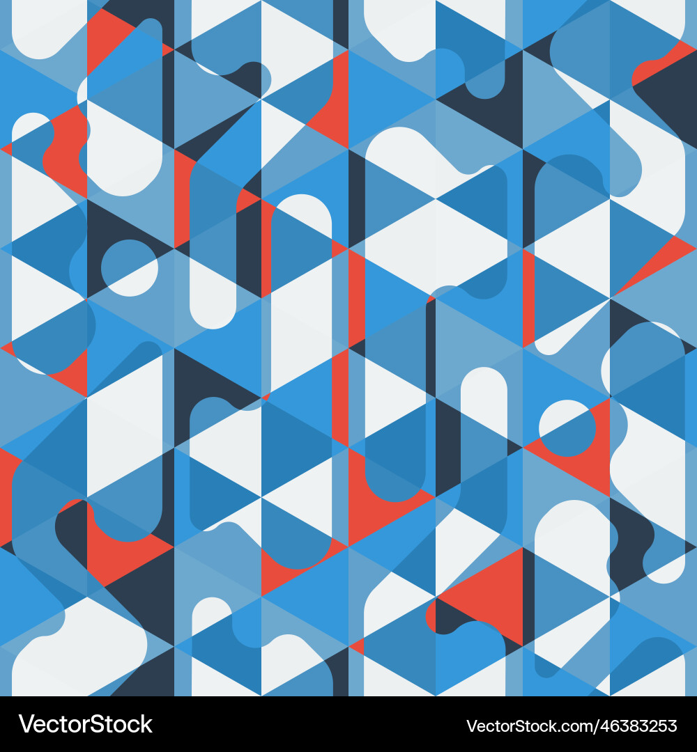 Blue triangle seamless pattern Royalty Free Vector Image