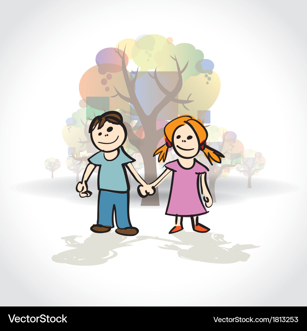 Boy and girl Royalty Free Vector Image - VectorStock