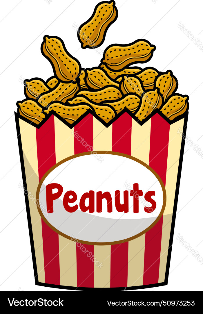 Cartoon bag of peanuts Royalty Free Vector Image