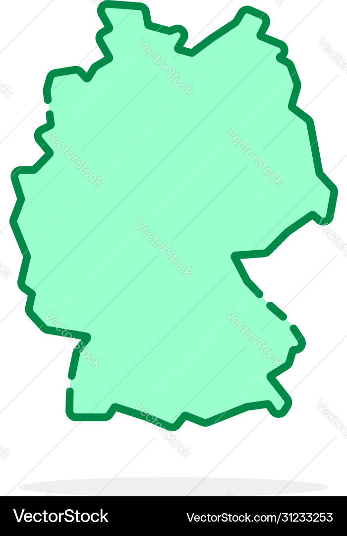 Cartoon green linear germany map icon Royalty Free Vector
