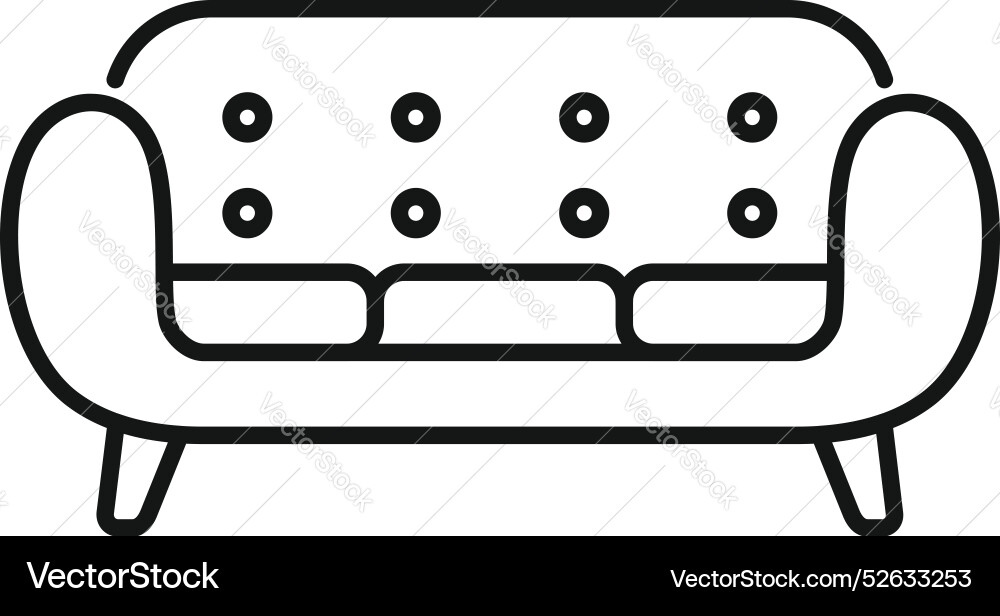 Comfortable sofa with rounded edges standing Vector Image