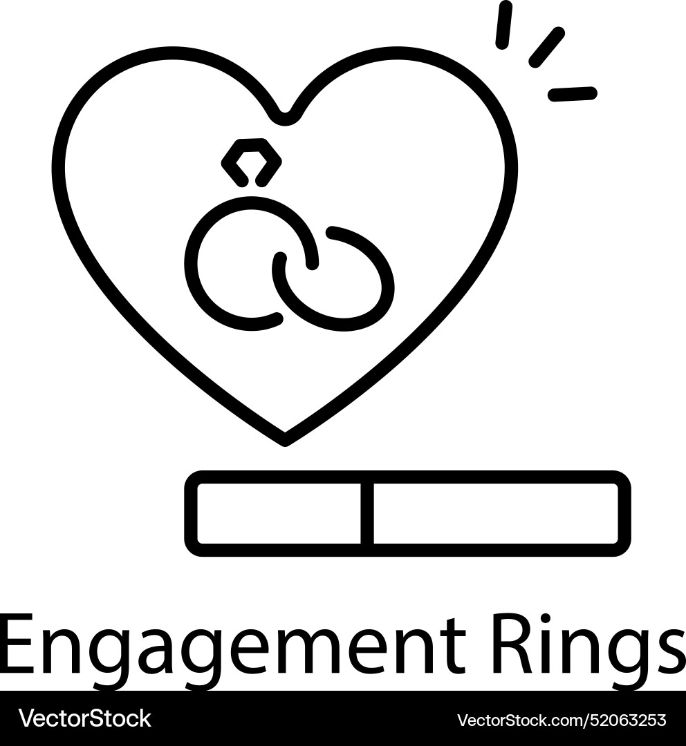 Engagement rings Royalty Free Vector Image - VectorStock
