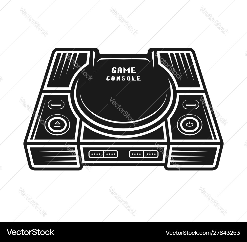 Game console monochrome isolated object Royalty Free Vector