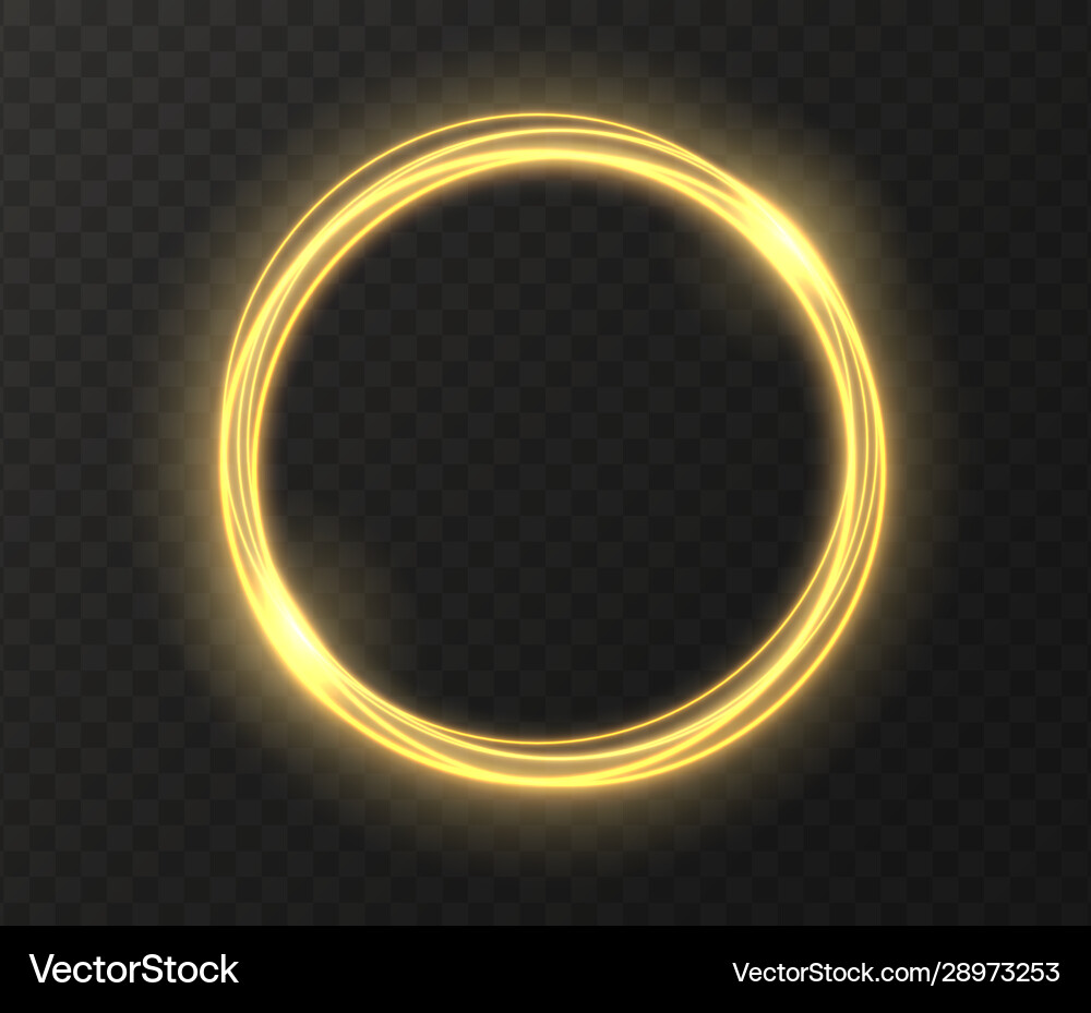 Golden glowing circle isolated on transparent Vector Image