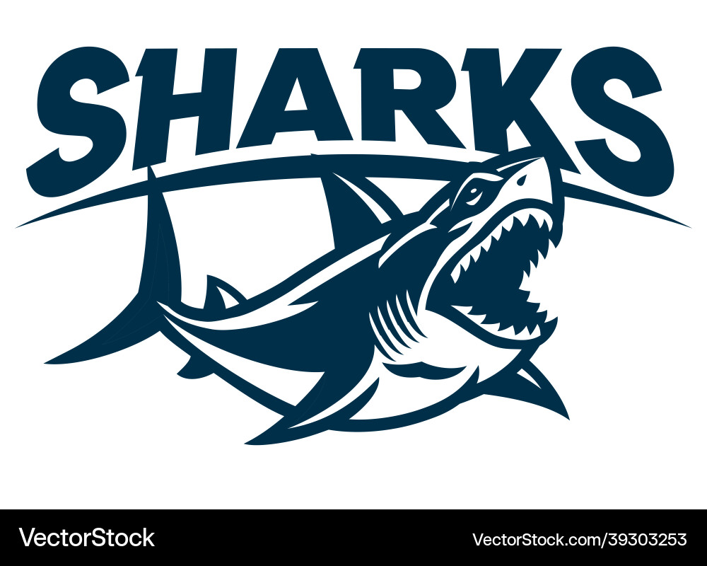Great white shark mascot logo Royalty Free Vector Image