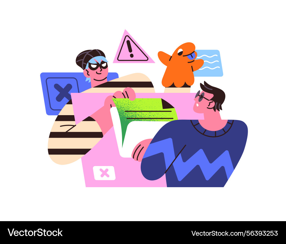Hacker phishing passwords personal data Royalty Free Vector