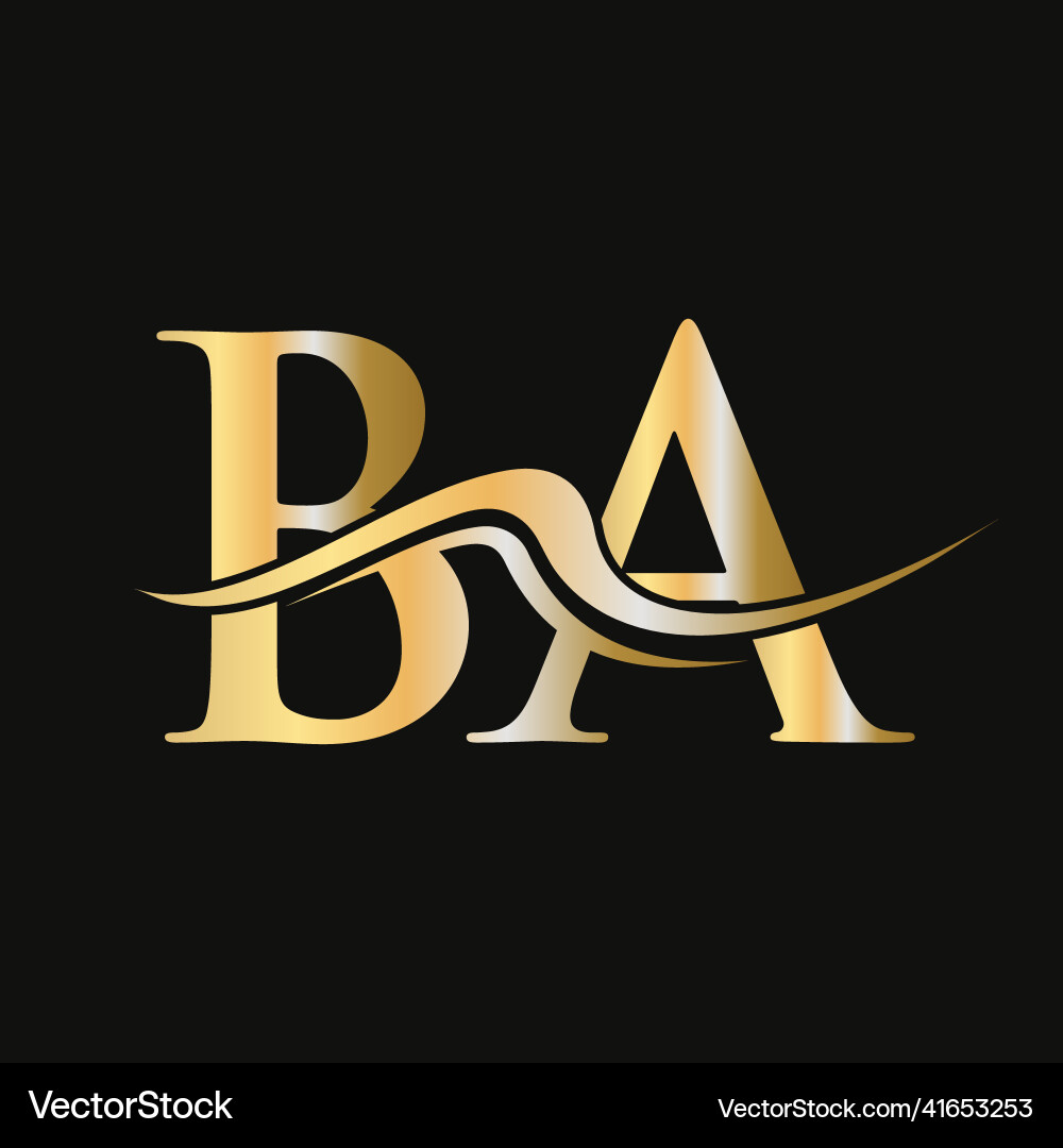 Letter ba logo design initial logotype Royalty Free Vector
