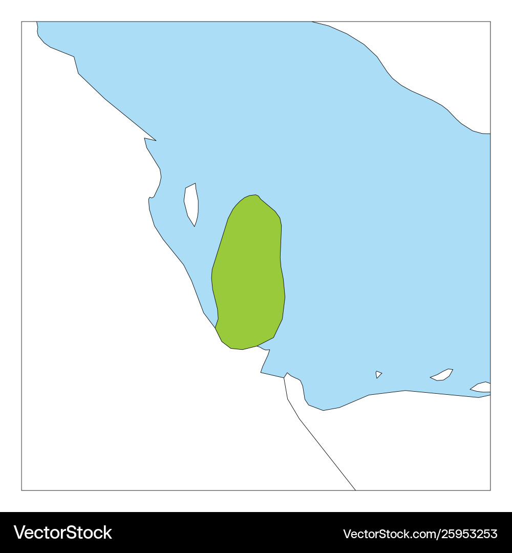 Map qatar green highlighted with neighbor Vector Image