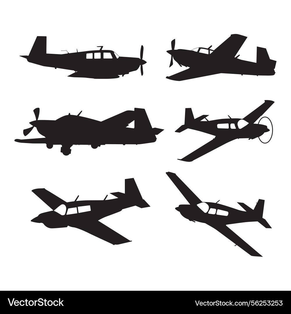 Mooney m20 svg bundle pilot Royalty Free Vector Image