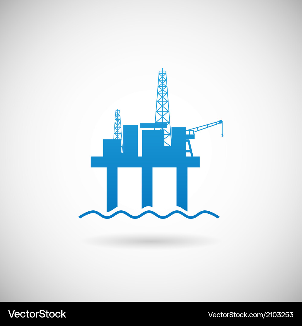 Oil offshore platform colloquially rig symbol icon