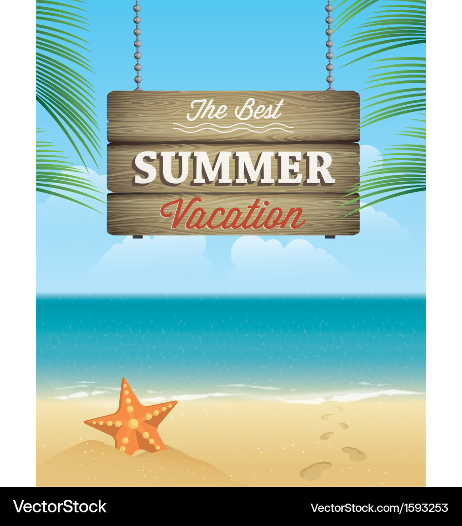 Summer vacation greeting card Royalty Free Vector Image