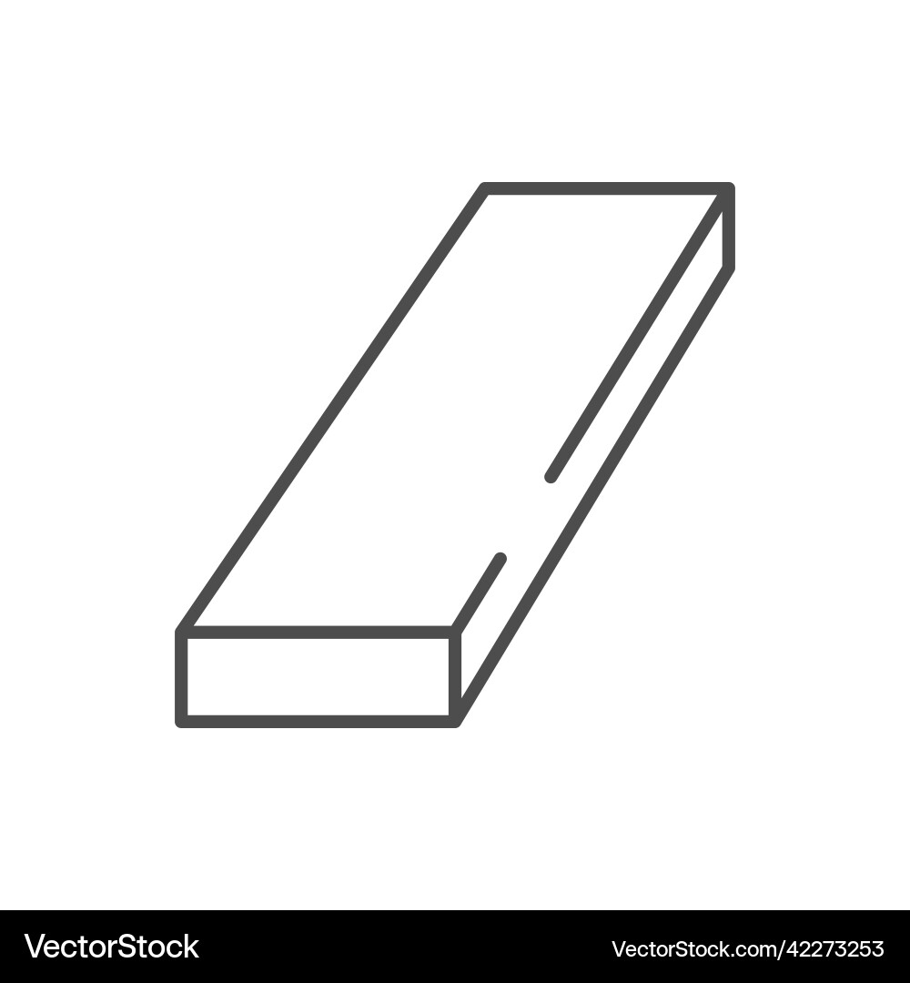 Wood plank line outline icon Royalty Free Vector Image