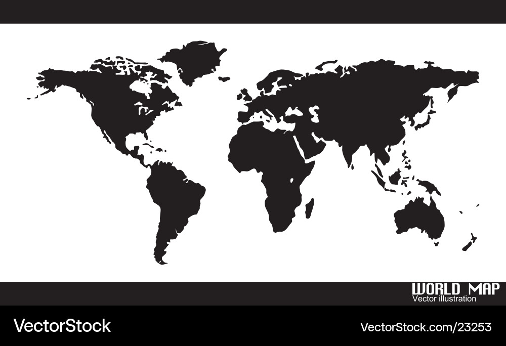 World Map Outline Royalty Free Vector Image - VectorStock