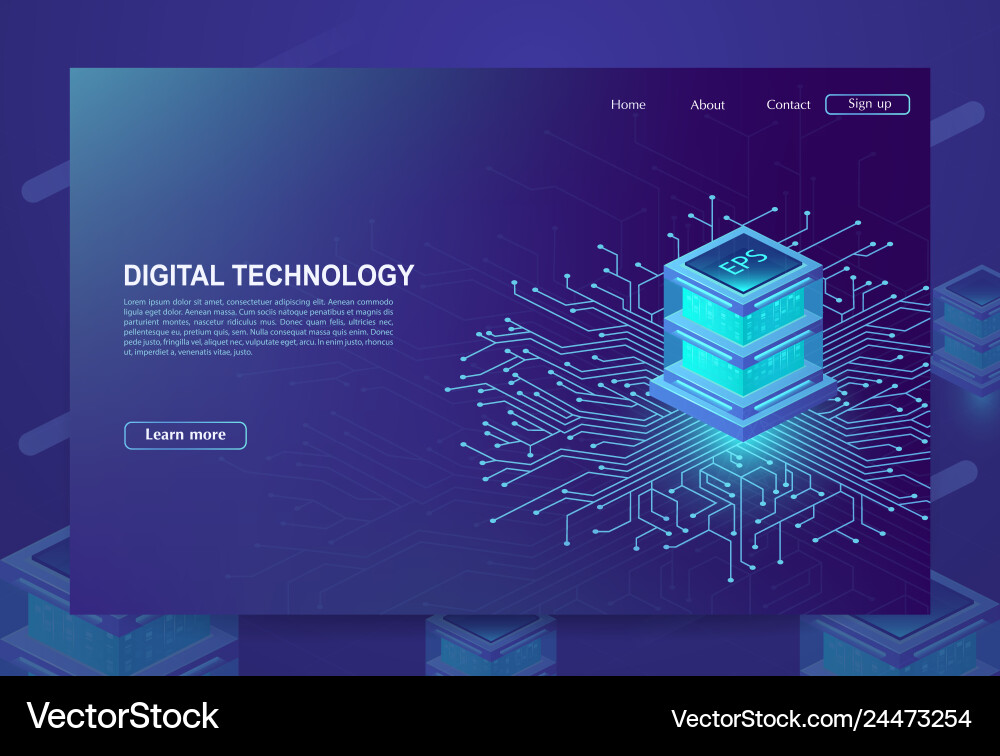 Ai concept of big data processing center cloud Vector Image