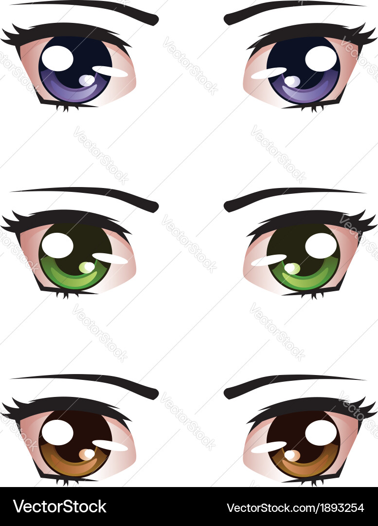 Cartoon female eyes Royalty Free Vector Image - VectorStock