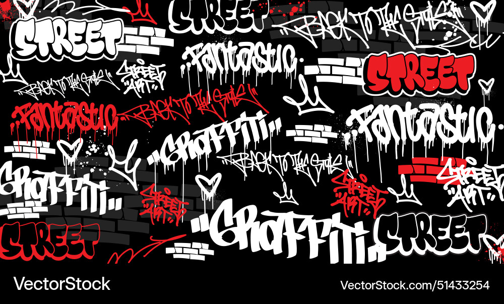Graffiti wall art Royalty Free Vector Image - VectorStock