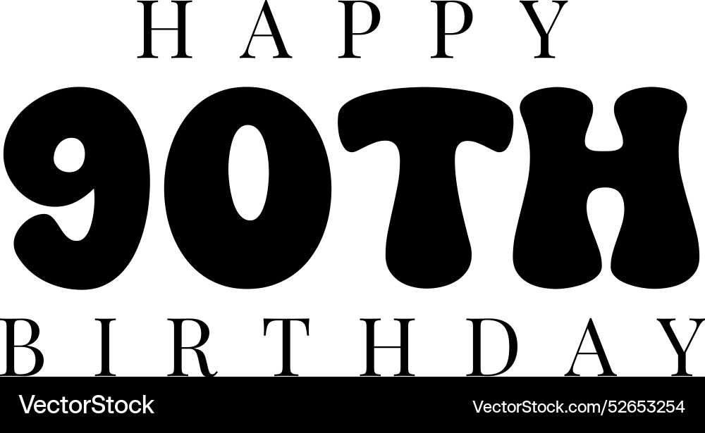 Happy 90th birthday design on white background Vector Image
