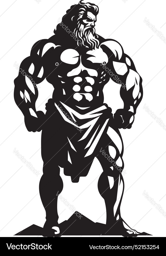Mythic hero iconic emblem mighty titan logo Vector Image