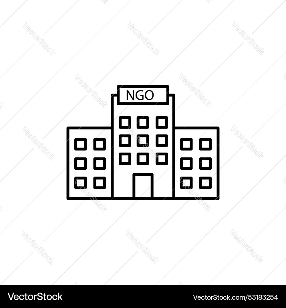 Ngo building icon isolated on white background Vector Image