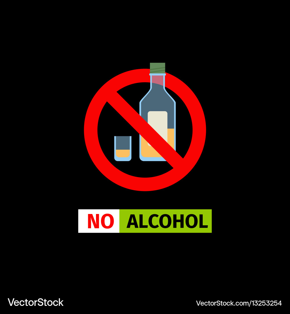 No alcohol sign Royalty Free Vector Image - VectorStock
