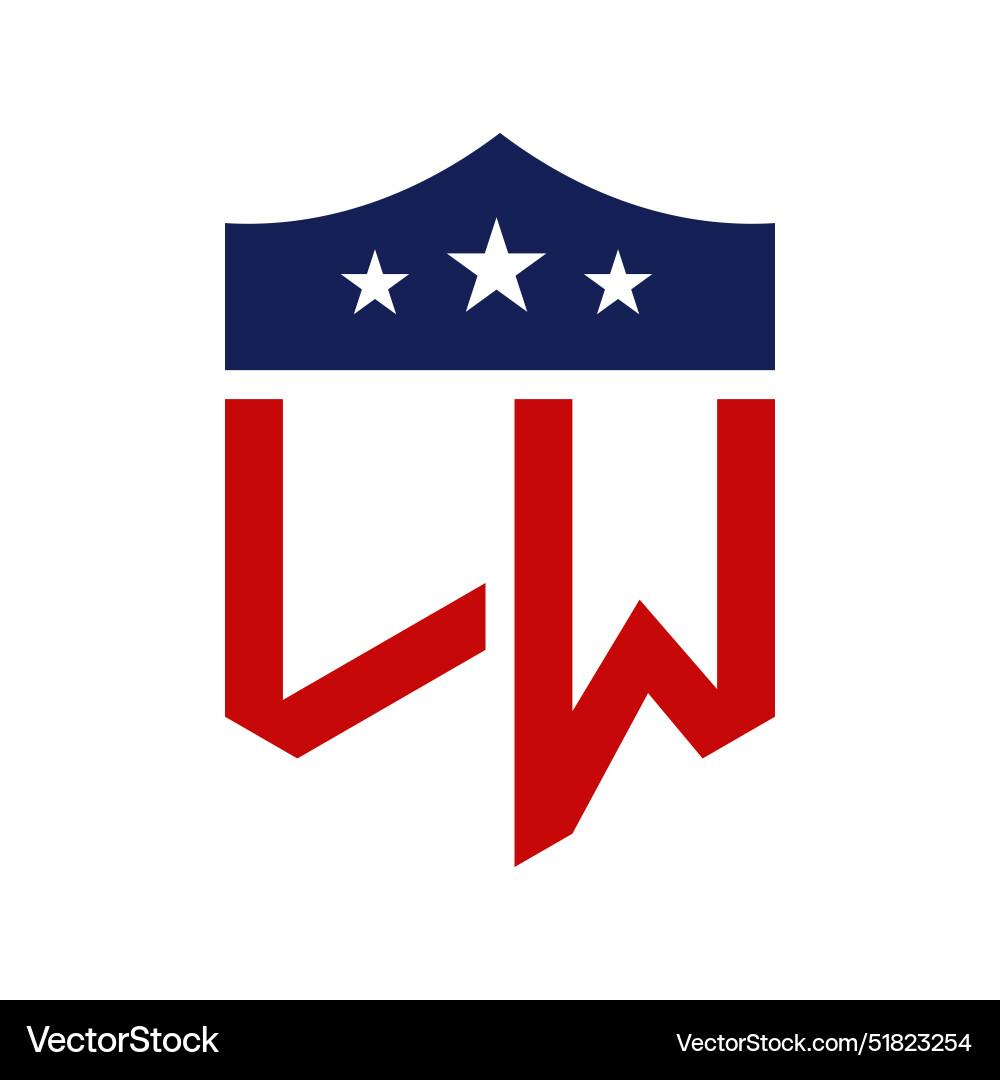 Patriotic lw logo design letter Royalty Free Vector Image