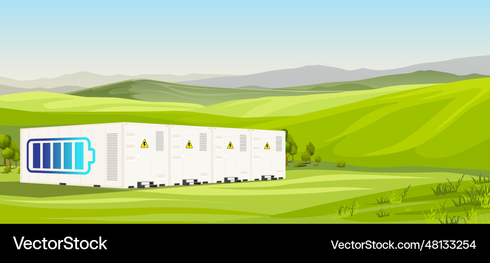 Renewable Energy Storage Station Royalty Free Vector Image