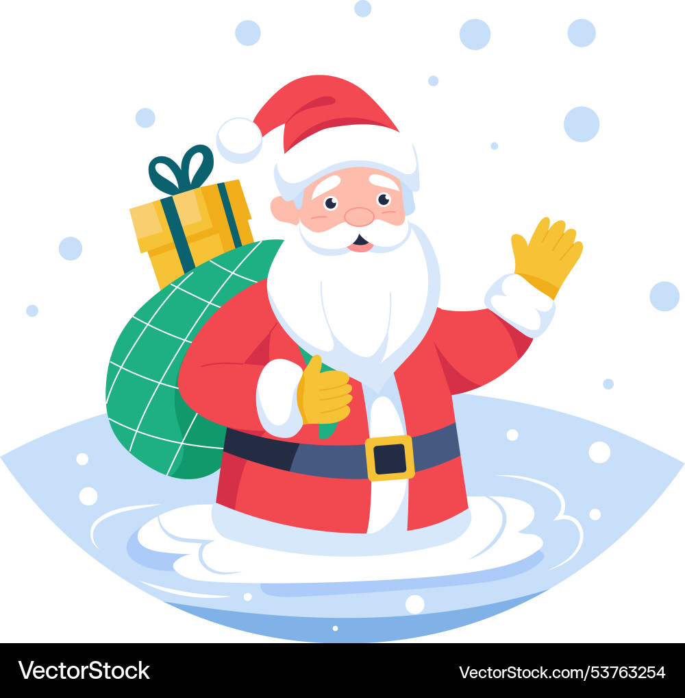 Santa stuck Royalty Free Vector Image - VectorStock