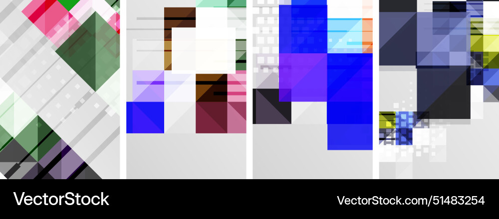 Square abstract poster set Royalty Free Vector Image