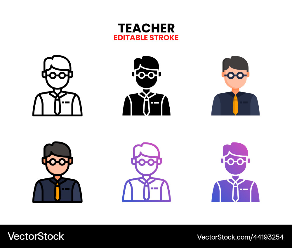 Teacher Icon Set - Diverse Styles Royalty Free Vector Image