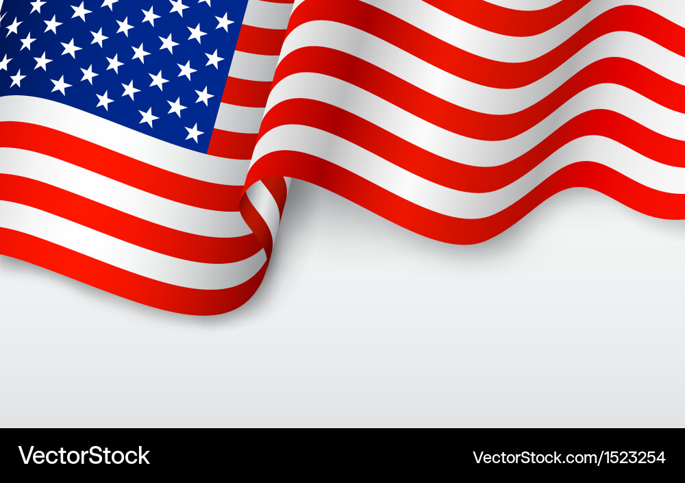 Wavy american flag Royalty Free Vector Image - VectorStock