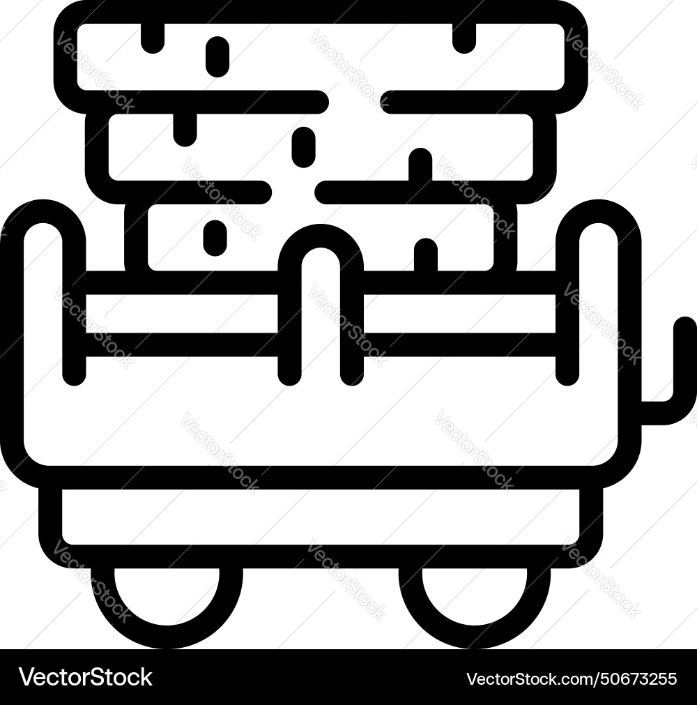 Commercial goods wagon icon outline Royalty Free Vector