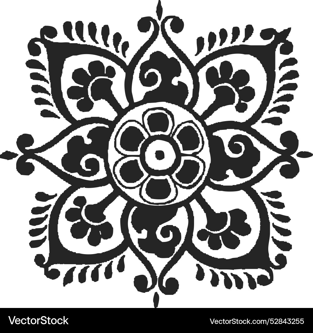 Cultural beautiful alpona design Royalty Free Vector Image